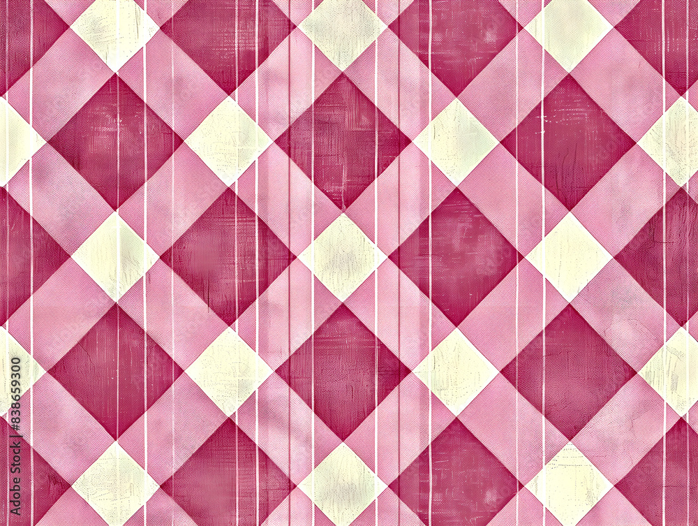 seamless tile pattern with a classic plaid design in shades of pink and ...