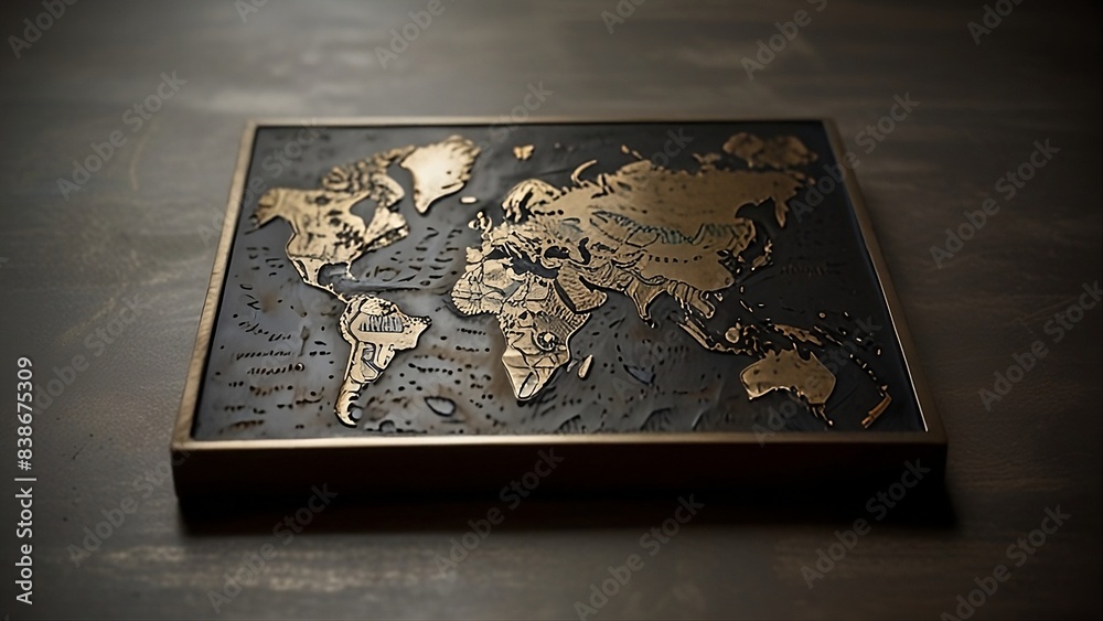 3d map illustration of medieval times in the form of a box with the ...