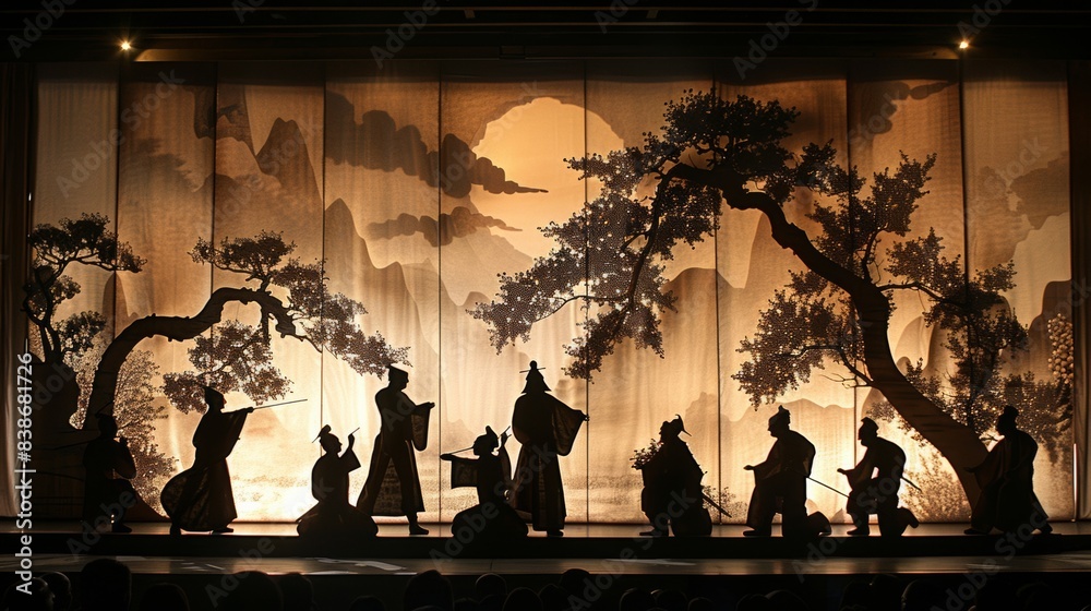 Shadow Puppet Performance with Legendary Figures Stock Photo | Adobe Stock