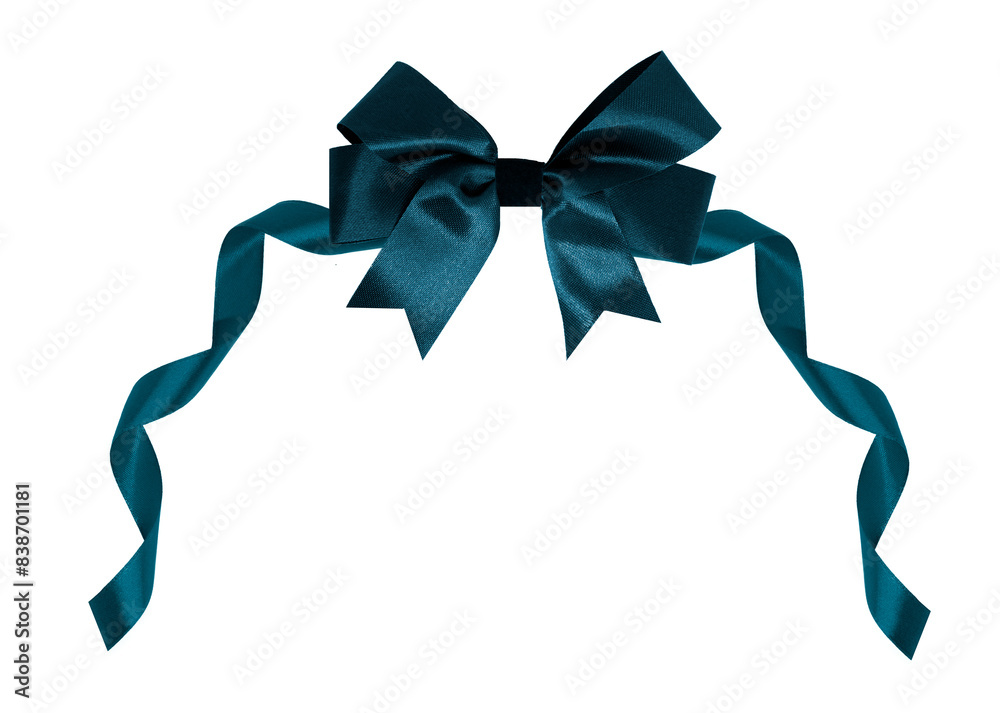 Blue Green ribbon with red bow, PNG image transparent and white ...