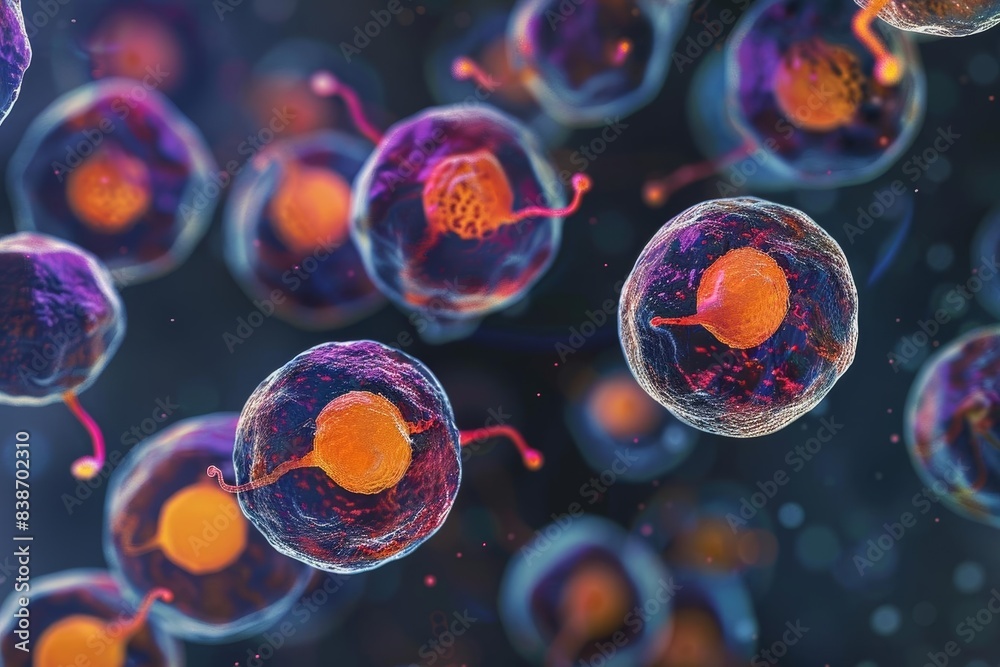 Highresolution photo of yeast cells during budding process ...