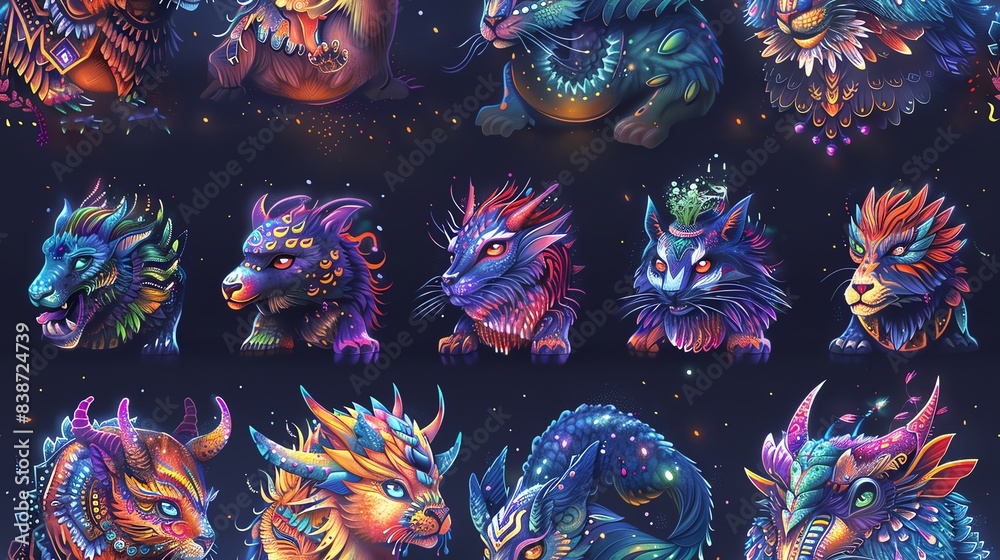 21 Evolution of a chimera, diverse beast fusions, merging stages, vivid ...