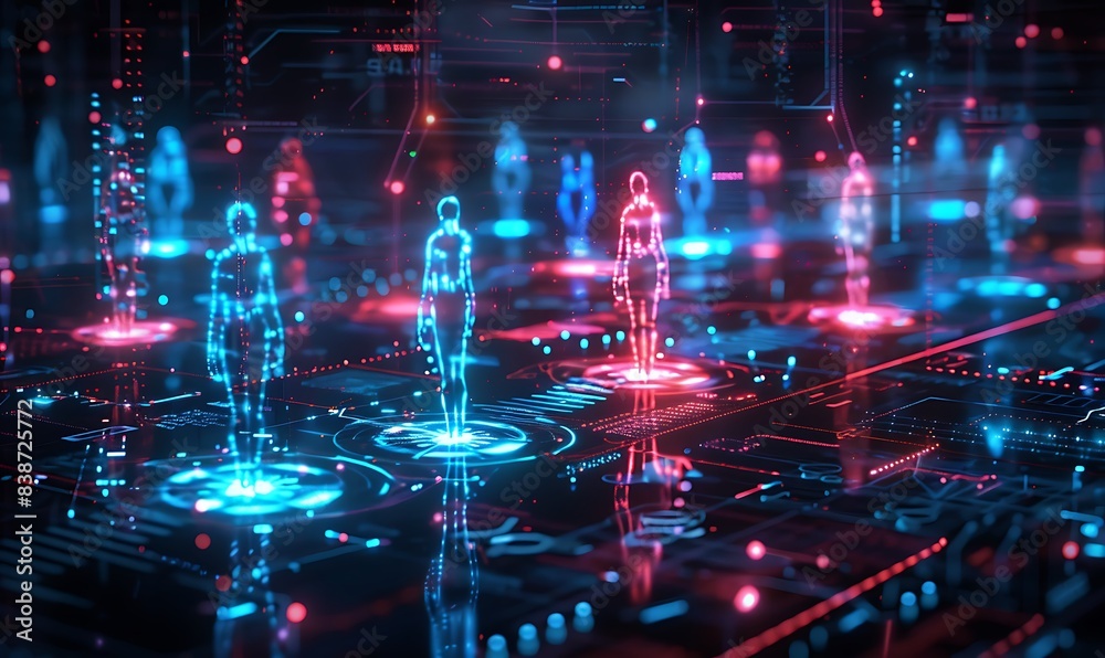 Compelling photo of a futuristic customer segmentation system with ...