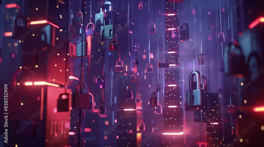 An image of multiple locks of various shapes and sizes tightly ...