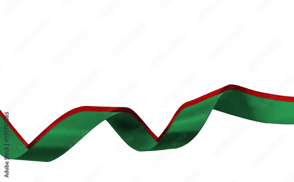 Green and Red ribbons isolated on transparent background, Element PNG ...
