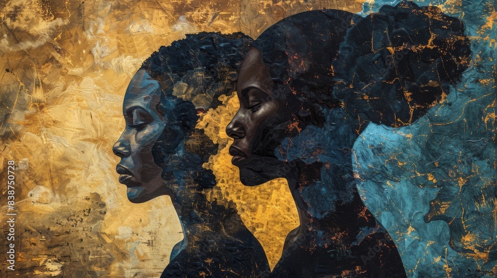 ภาพประกอบสต็อก Timeless Heritage: Ethereal silhouettes of black African ...