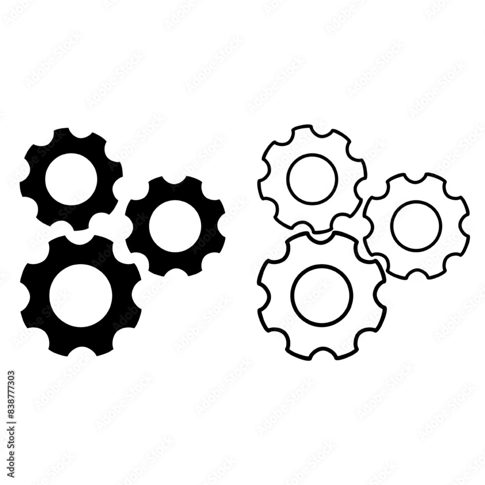Gear icon template color editable. Gear symbol vector sign isolated on ...