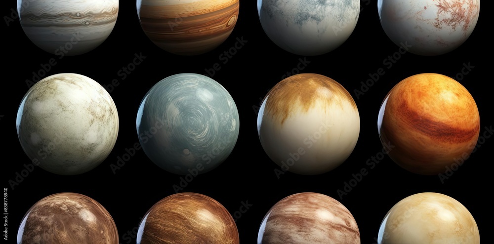 texture planets of the solar system a collection of objects including a ...