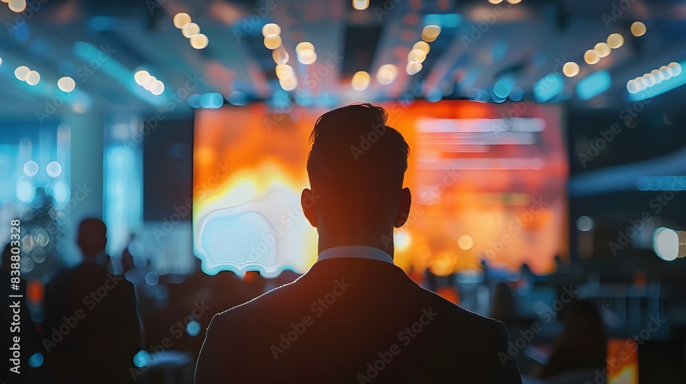 In a contemporary conference room, a group of business experts were ...