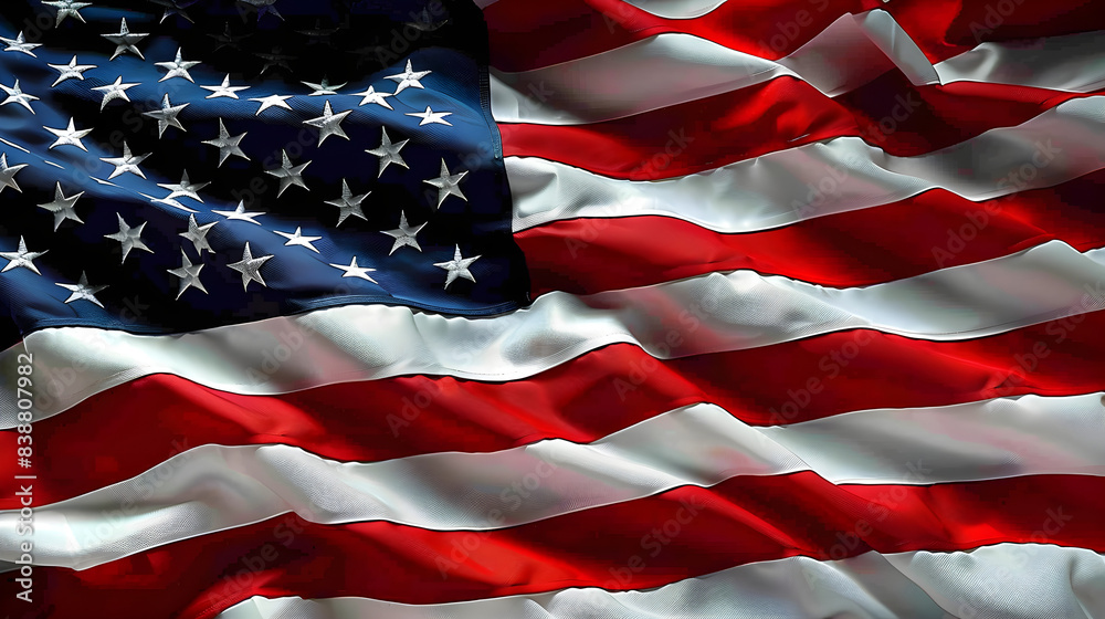 An image depicting the American flag flying as a symbol of patriotism ...