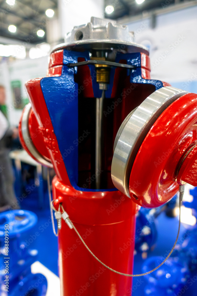 Fire street hydrant. Internal structure of a fire hydrant. Stock Photo ...