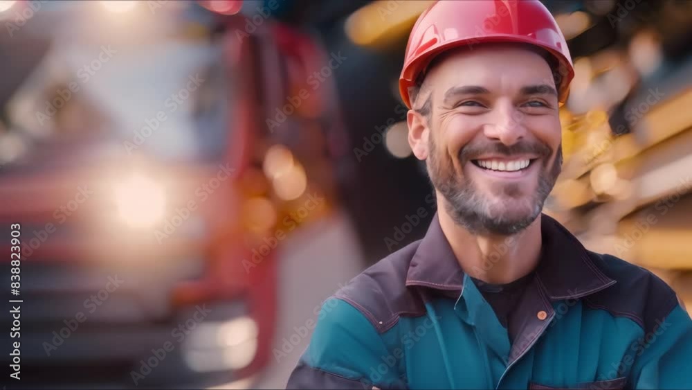 Portrait of a cheerful male mechanic in uniform at an auto repair shop ... Portrait of a cheerful male mechanic in uniform at an auto repair shop ...