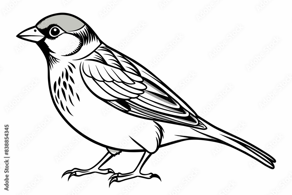 Sparrow Bird Line Art Vector Design,sparrow bird, bird line art, line ...