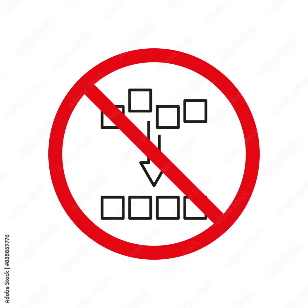 Prohibited organization chart icon. No hierarchy or structure symbol ...
