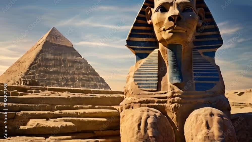 Sphinx, a mythical creature with the head of a human and the body of a ...