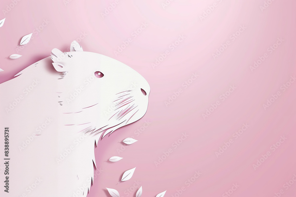 Cute adorable capybara, simple flat illustration with pastel color and ...