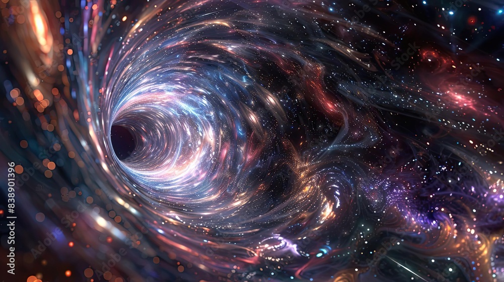 Visualization of a wormhole in a star cluster, aweinspiring cosmic ...