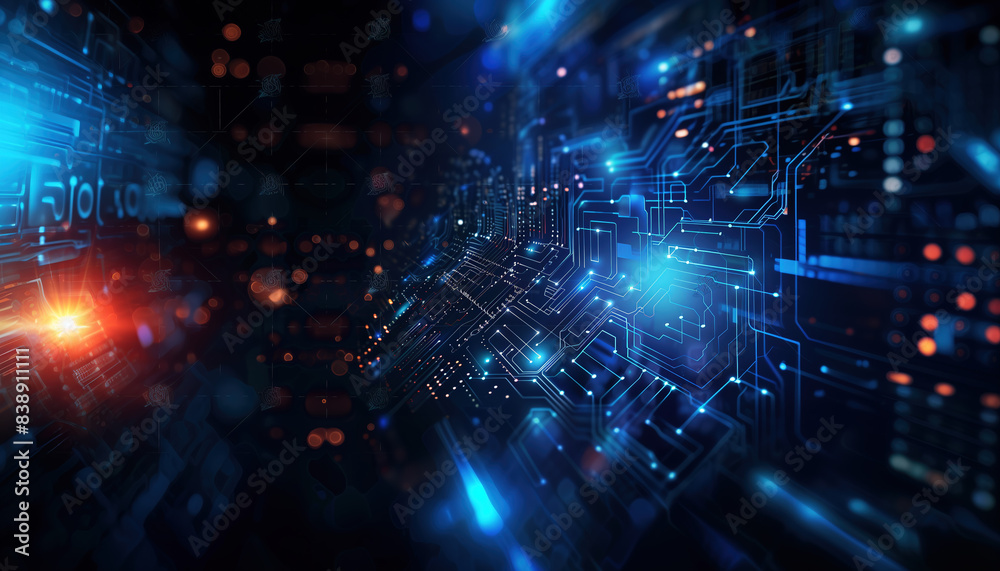 Abstract Digital art background wallpaper computer technology banner ...