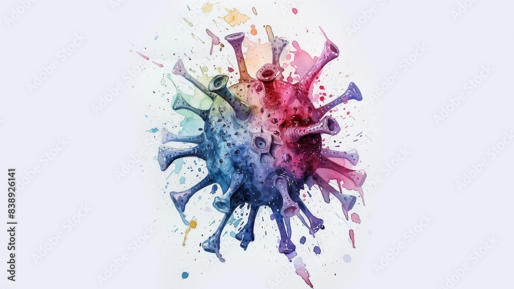 show me water color drawings of the polio virus Stock Illustration ...