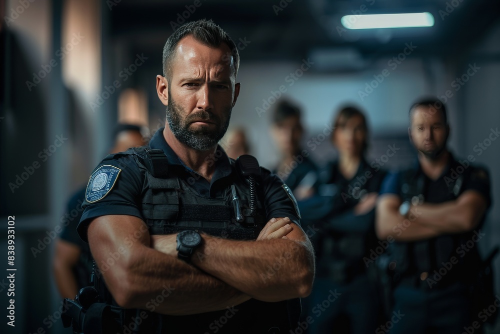 Special police force. Military patrol portrait. Armed policeman force ...