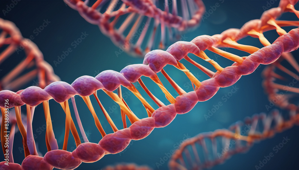 Generative AI - 3D illustration of DNA made by molecules called ...