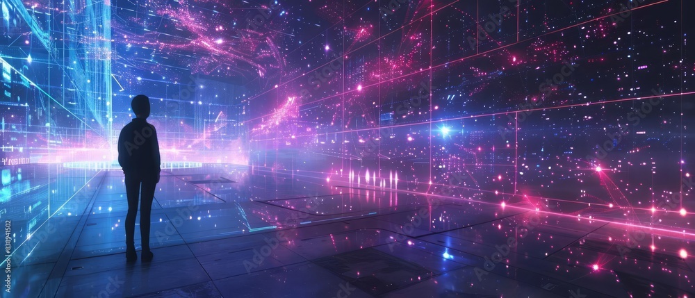 A futuristic business thrives on the principle of teamwork, where a ...