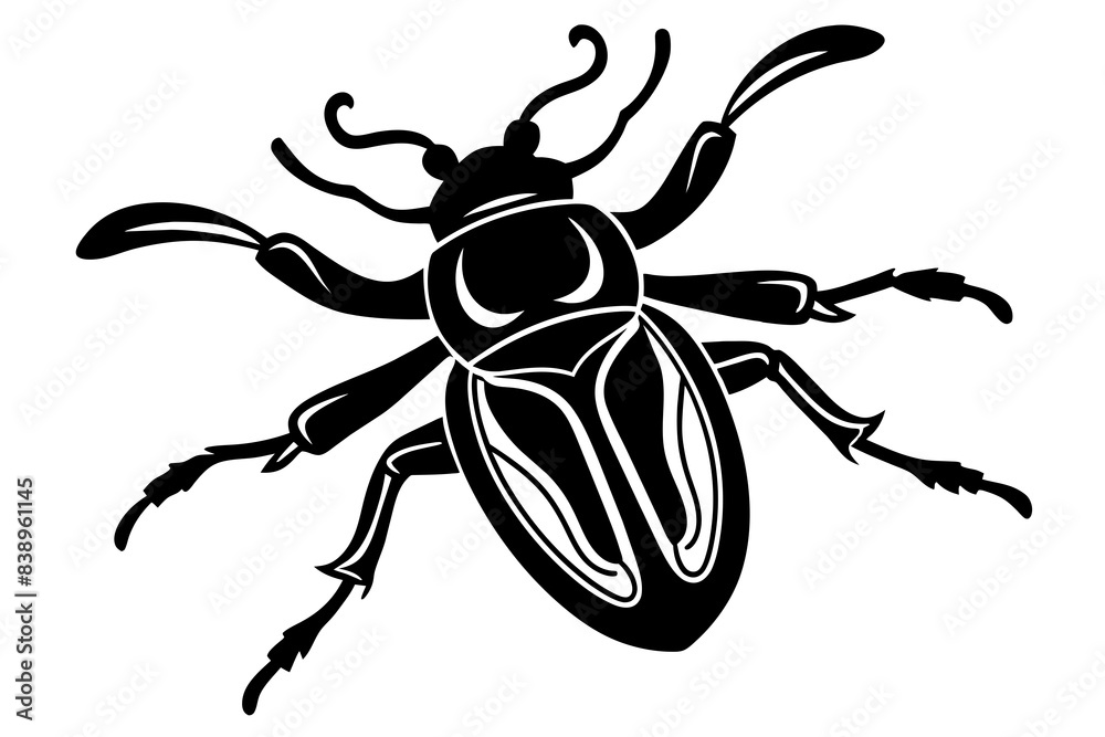 bombardier beetle silhouette vector illustration Stock Vector | Adobe Stock