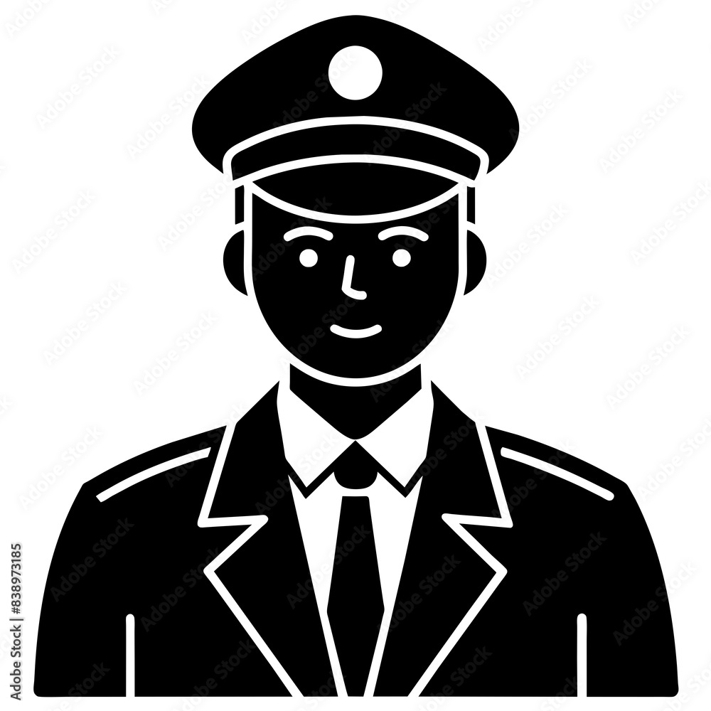 Customs officer enforcement in uniform. Vector illustration isolated on ...