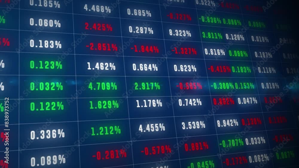 Stock market Table and bar numbers. The abstract financial chart is a ...
