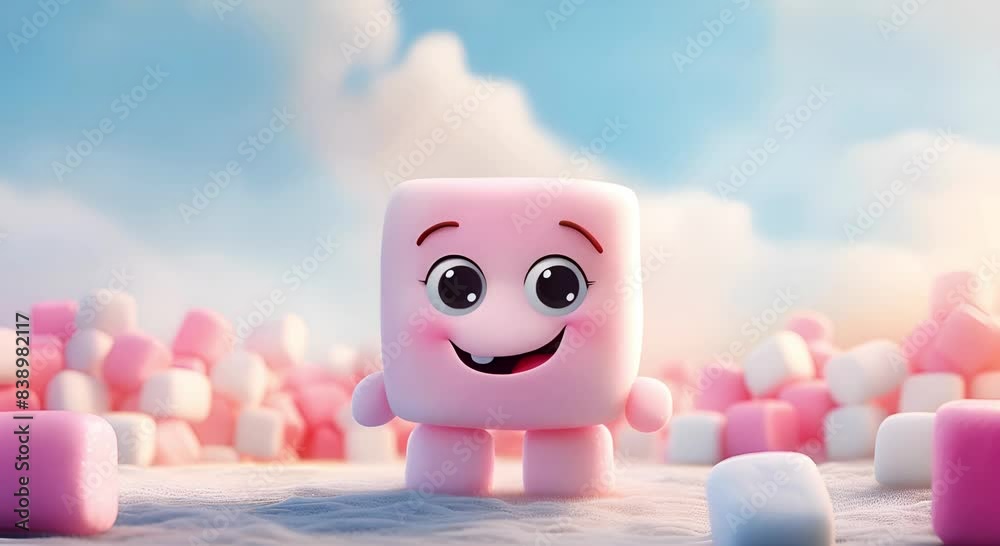 Cartoon marshmallow food character. Funny cartoon Marshmallow character ...