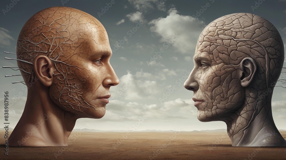 The image shows a comparison between the left and right sides of a ...