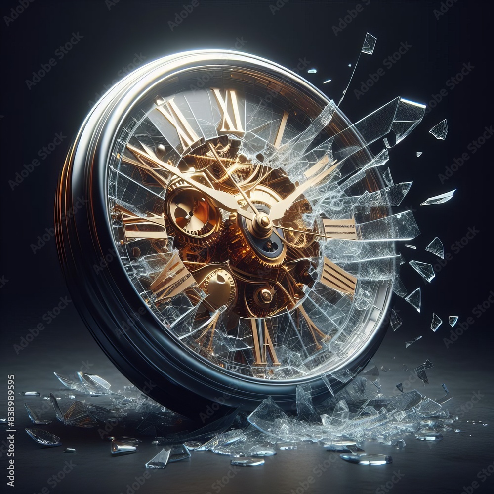 A mechanical clock with exposed gears is captured in the moment of ...