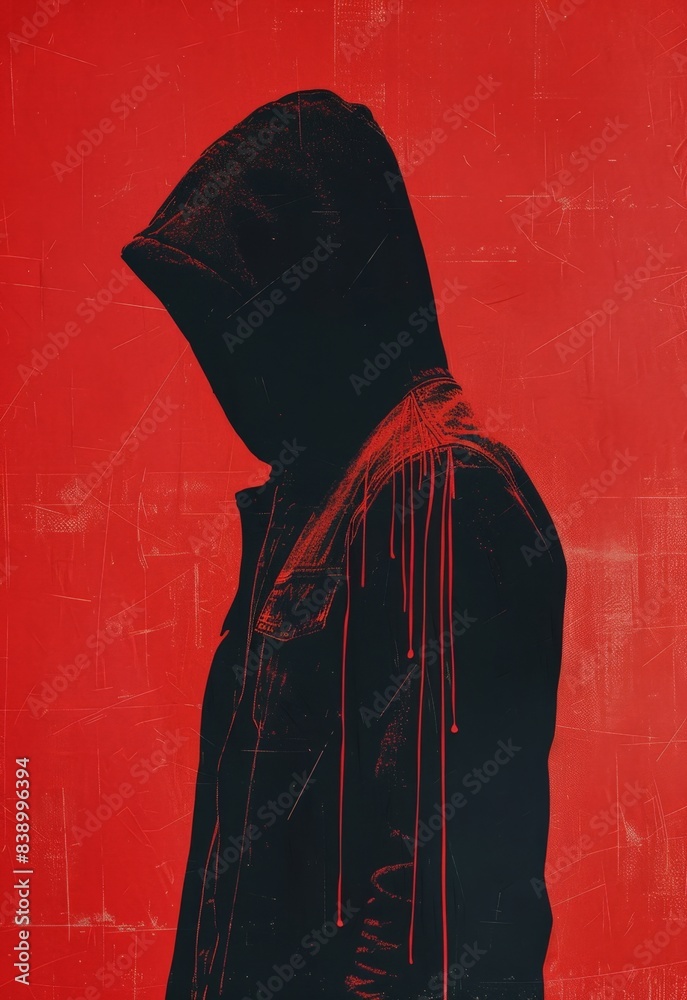 Grunge noise Creative Mixed media collage retro futuristic poster with ...