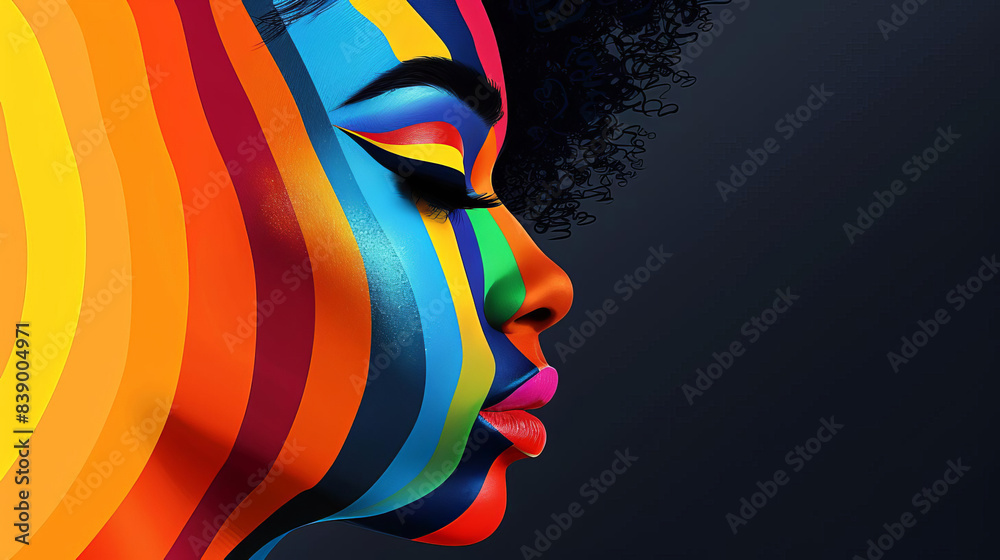 Creative drag makeup looks for Pride flat design side view community ...