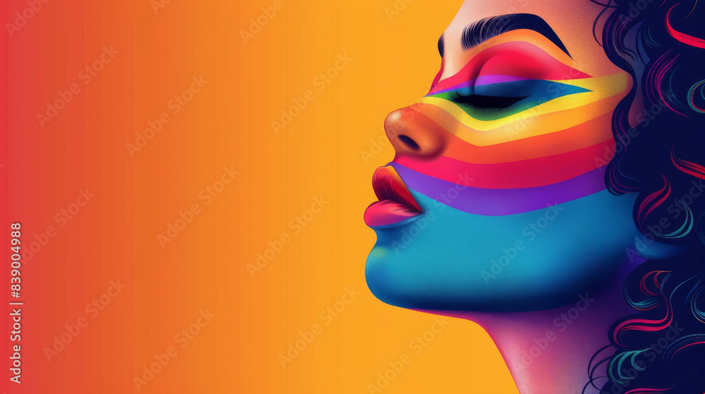 Creative drag makeup looks for Pride flat design side view community ...