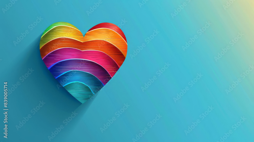 Rainbow heart symbolizing love flat design side view love theme cartoon ...