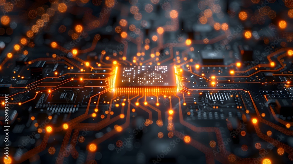 Abstract representation of quantum computing technology, with a focus ...