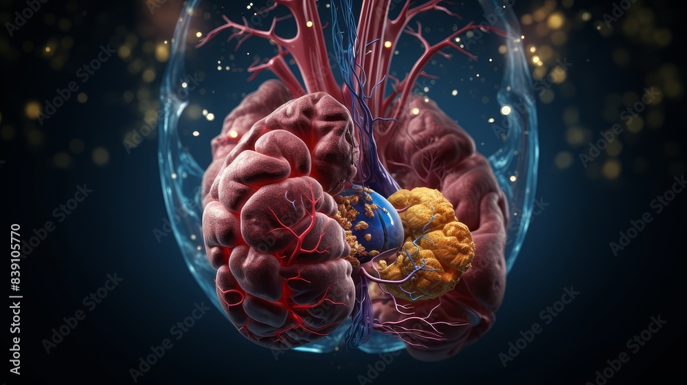 Anatomical model of the human body and organs. Part of a human body ...
