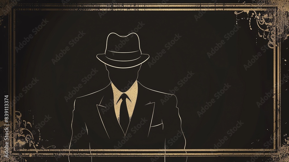 Roaring Twenties Gangster, border, background Wallpaper, blank in the ...