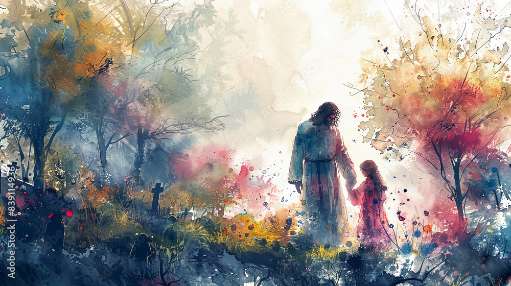 Digital watercolor painting of Jesus Watercolor painting, Jesus ...
