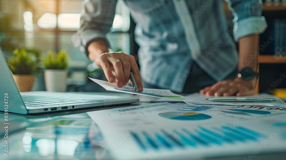 Salesperson analyzes past sales problems and plans for the next quarter ...