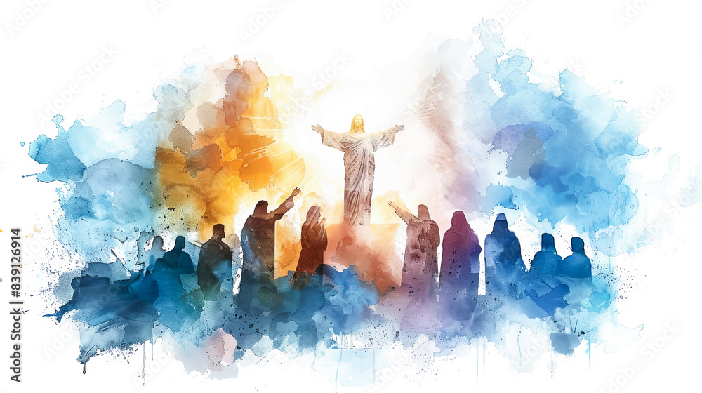Digital watercolor painting of Jesus Watercolor painting, Jesus ...