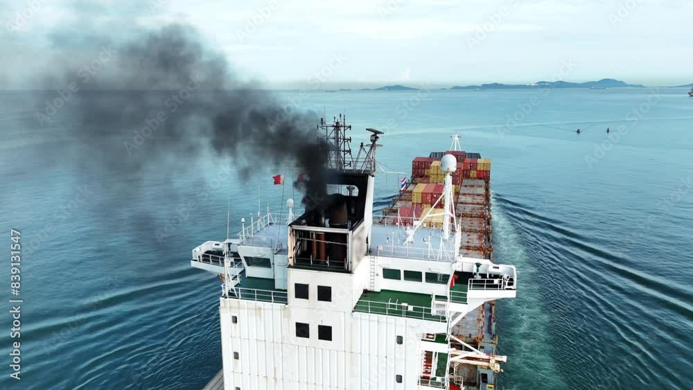 Vídeo do Stock: Smoke exhaust gas emissions carbon dioxide from cargo ...