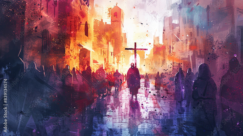 Digital watercolor painting of Jesus Watercolor painting, Jesus ...