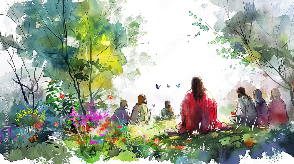 Digital watercolor painting of Jesus Watercolor painting, Jesus ...