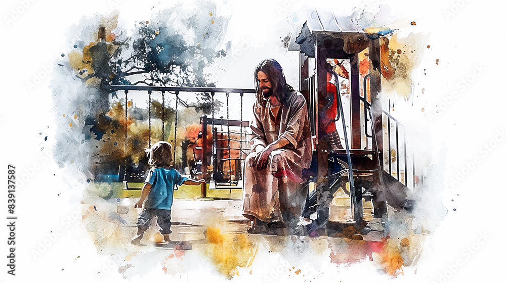 Digital watercolor painting of Jesus Watercolor painting, Jesus ...