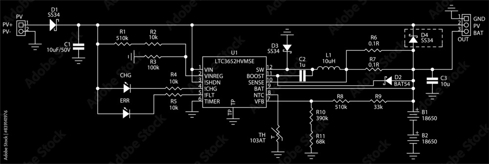 Schematic diagram of electronic device. Vector drawing electrical ...