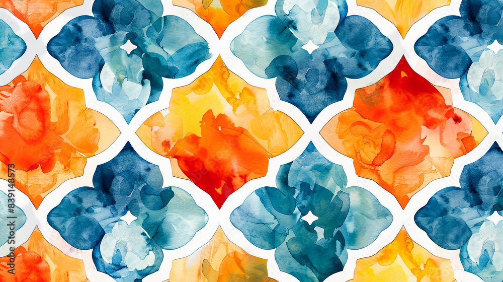 Digital watercolor painting of Vibrant patterns inspired by the ...
