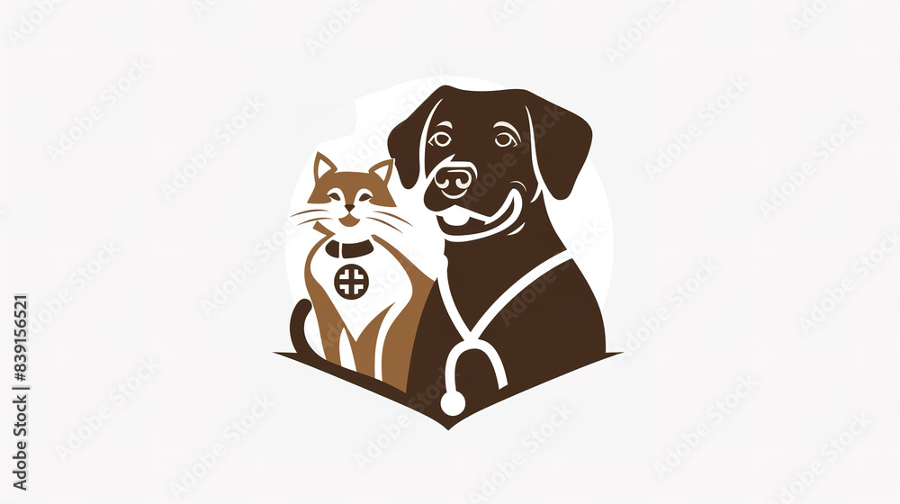 creative logo design veterinarian clinic Dog and cat template ...