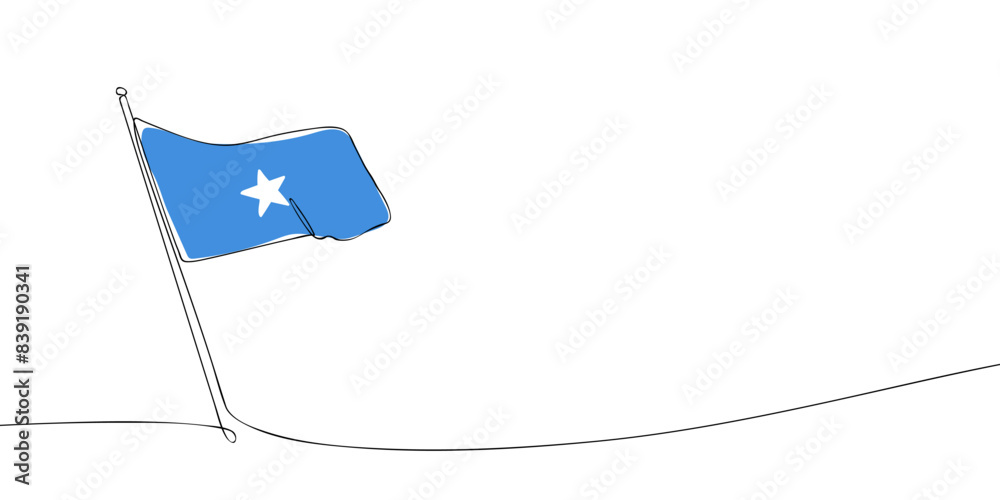 A single line drawing of a Somalia flag. Continuous line Federal ...